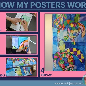 Printable Pop Art Sea Turtles Collaborative Poster | Fun Ocean Animals ...