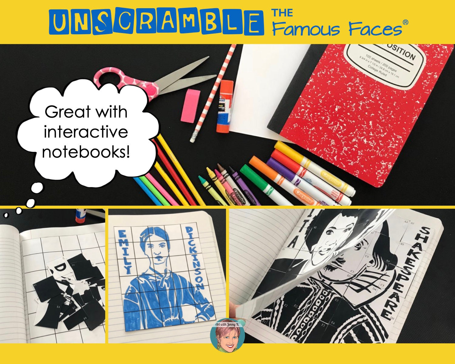 Unscramble the Famous Faces of Poetry Printable Fun National Poetry ...