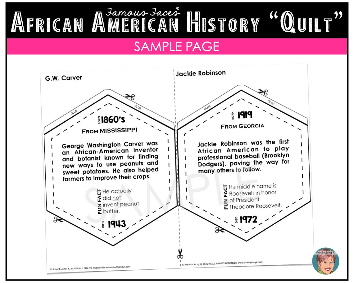Black History Month Craft Activity for Kids: Collaborative Biographical ...