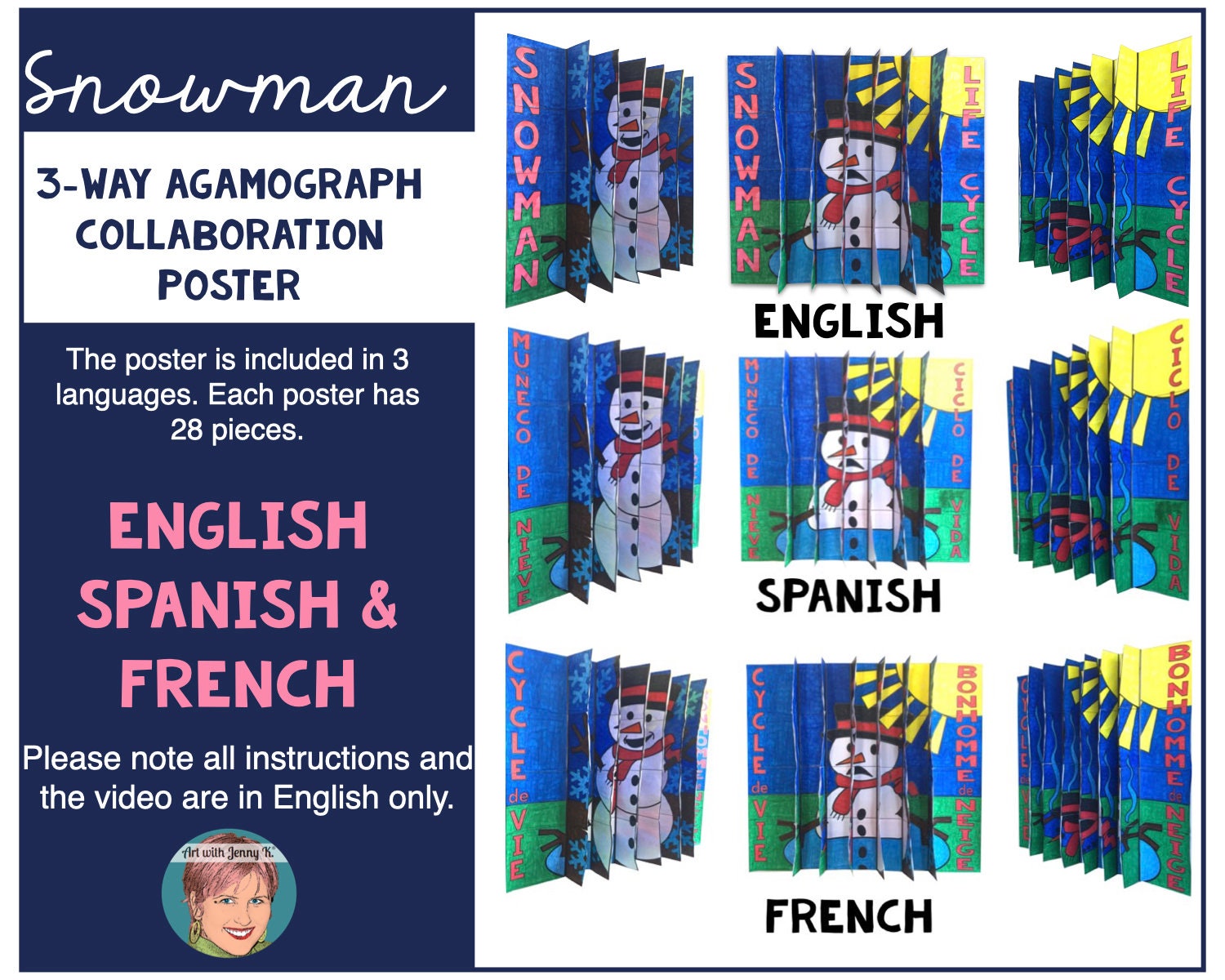 Printable Winter Craft Activity for Kids Collaborative 3D States of ...