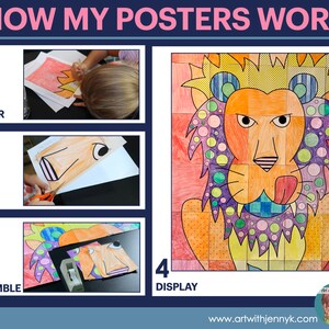 Printable Pop Art Lion Collaborative Poster | Fun Zoo Animals Activity ...