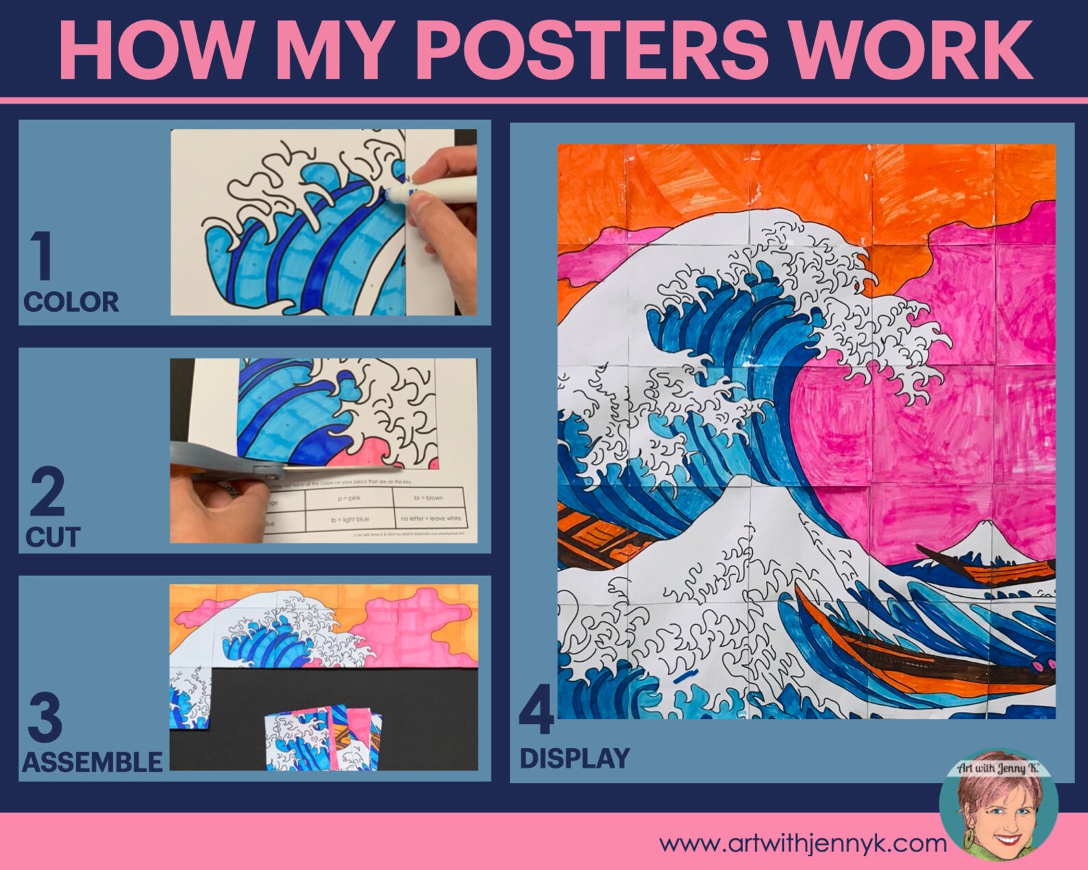 Printable "the Great Wave off Kanagawa" by Hokusai Collaborative Poster ...