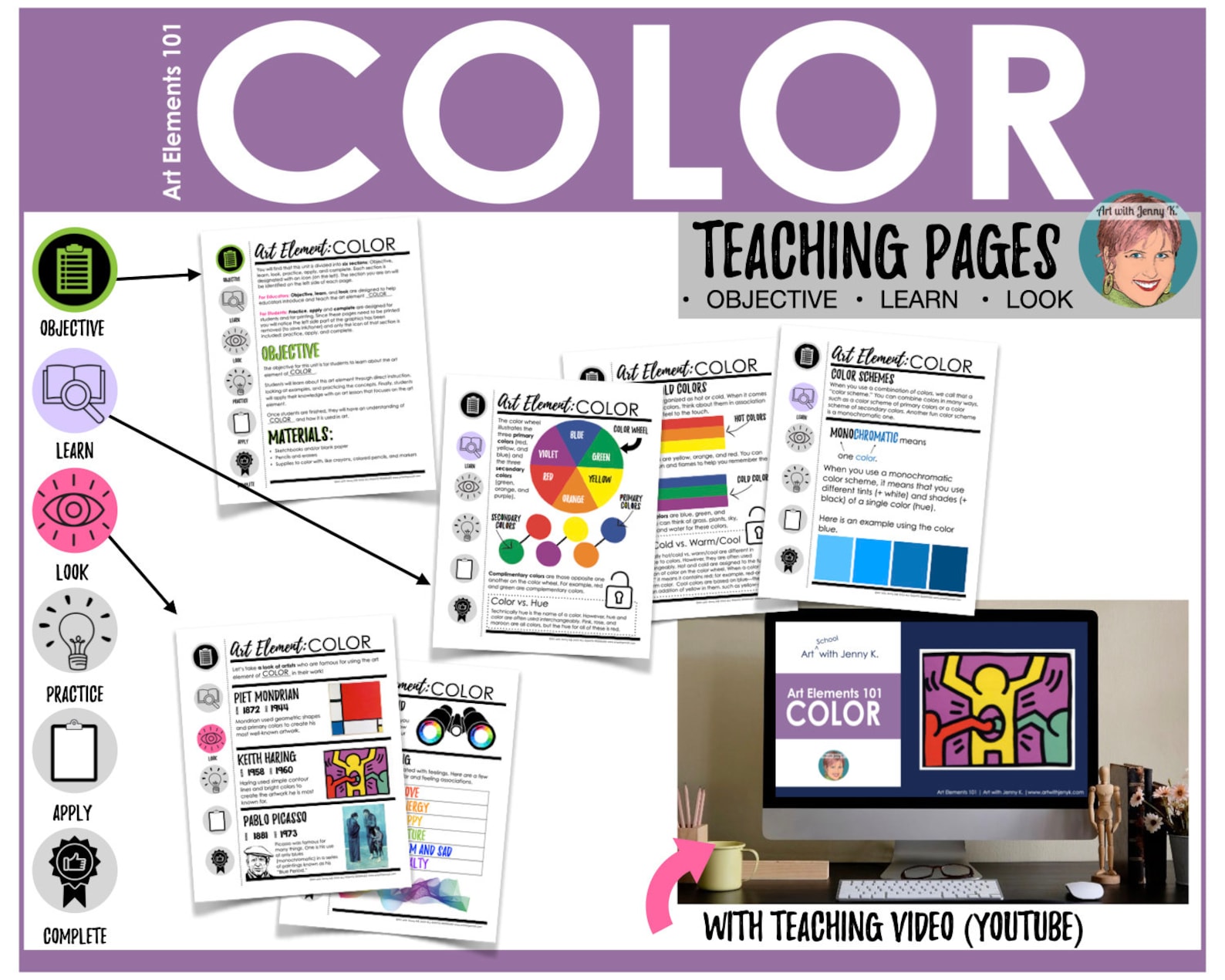 Art Elements 101 Unit 3: COLOR | Printable Art Lessons for Kids | Art ...