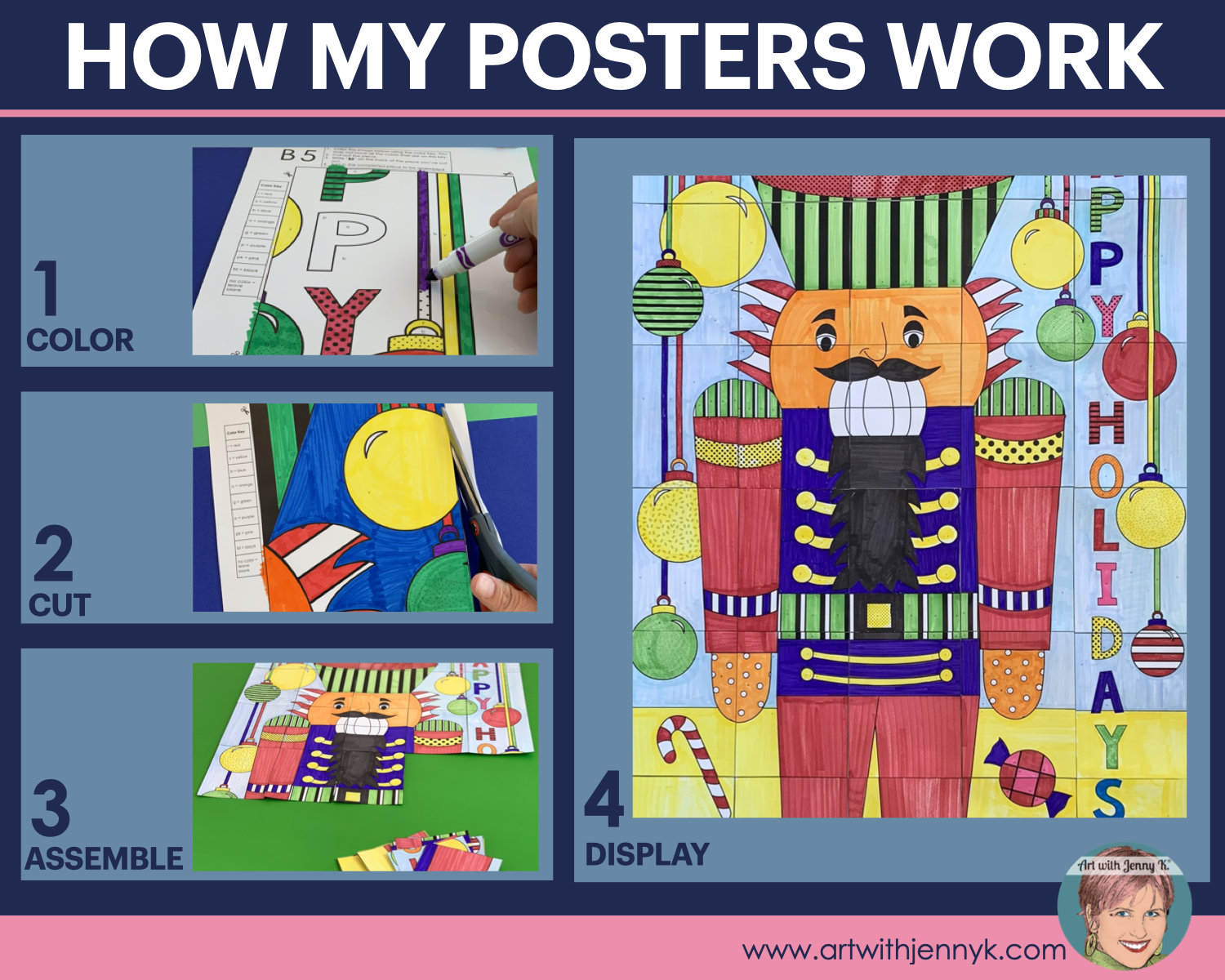 Printable Pop Art Holiday Nutcracker Collaborative Door Decor Poster ...