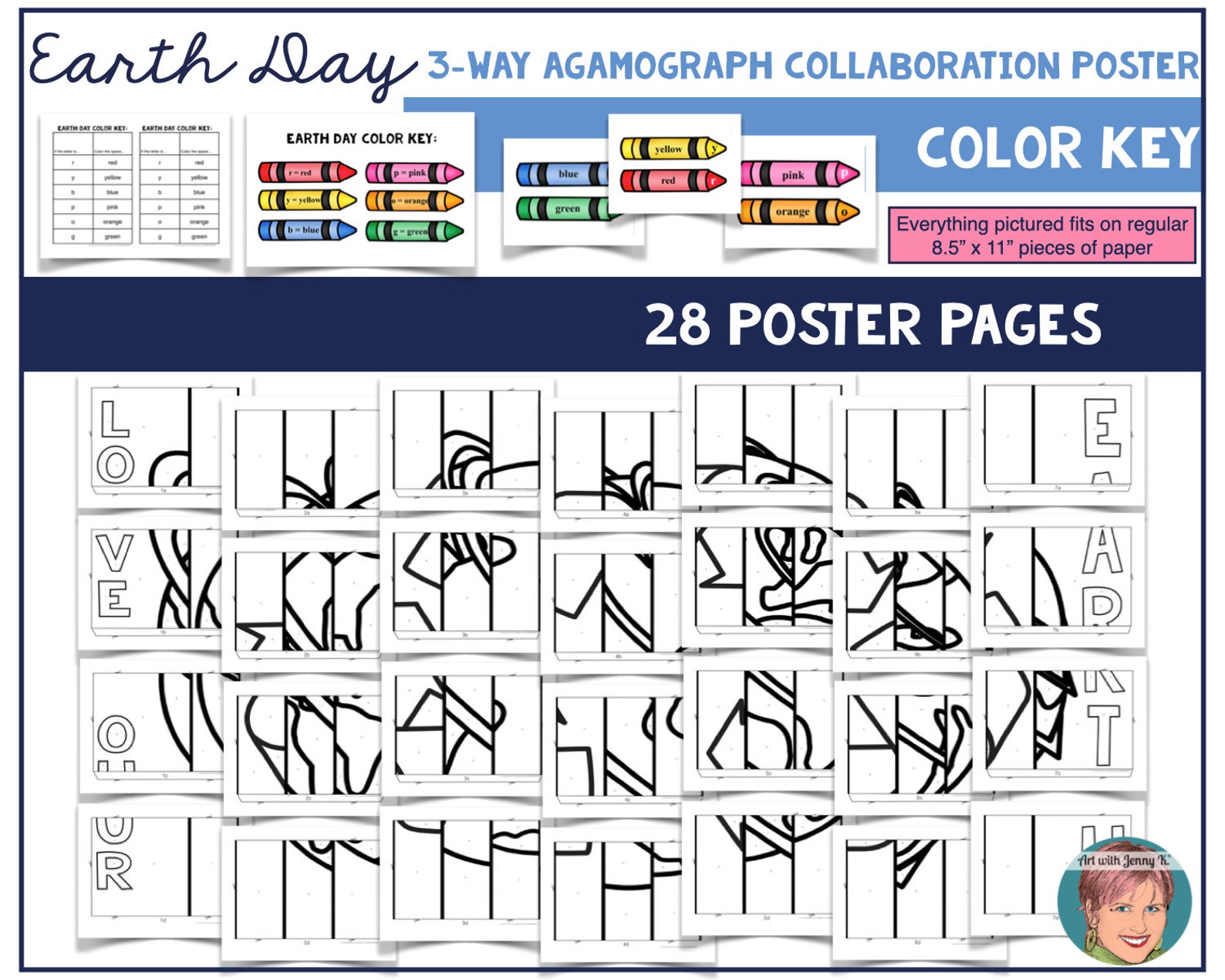 3D Earth Day Agamograph Collaboration Poster Printable A Unique Earth ...