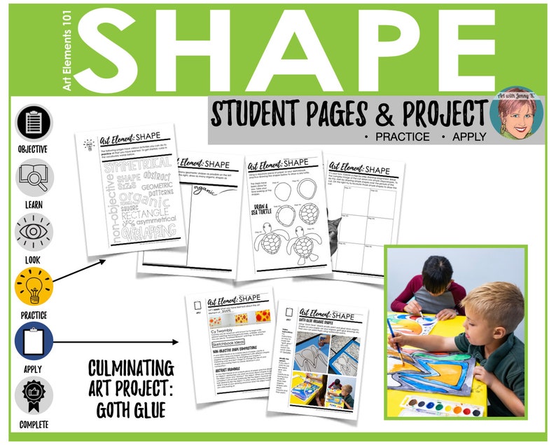 Art Elements 101 Unit 2: SHAPE | Printable Art Lessons for Kids | Art ...