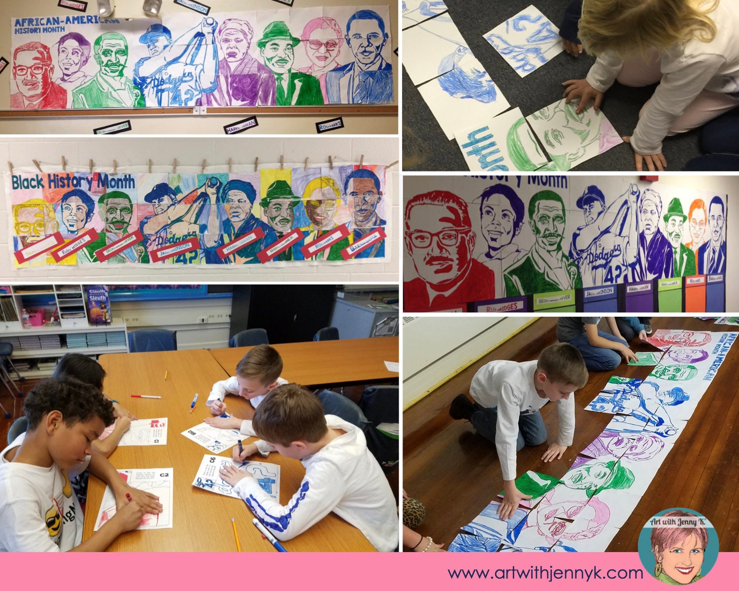 Printable Famous Faces of African American History Collaborative Poster ...