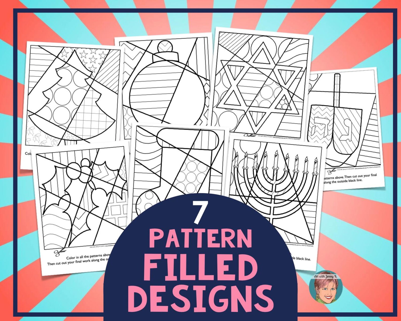 Holiday Timesaver!! NO PREP Printable "pop Art" Christmas and Hanukkah ...