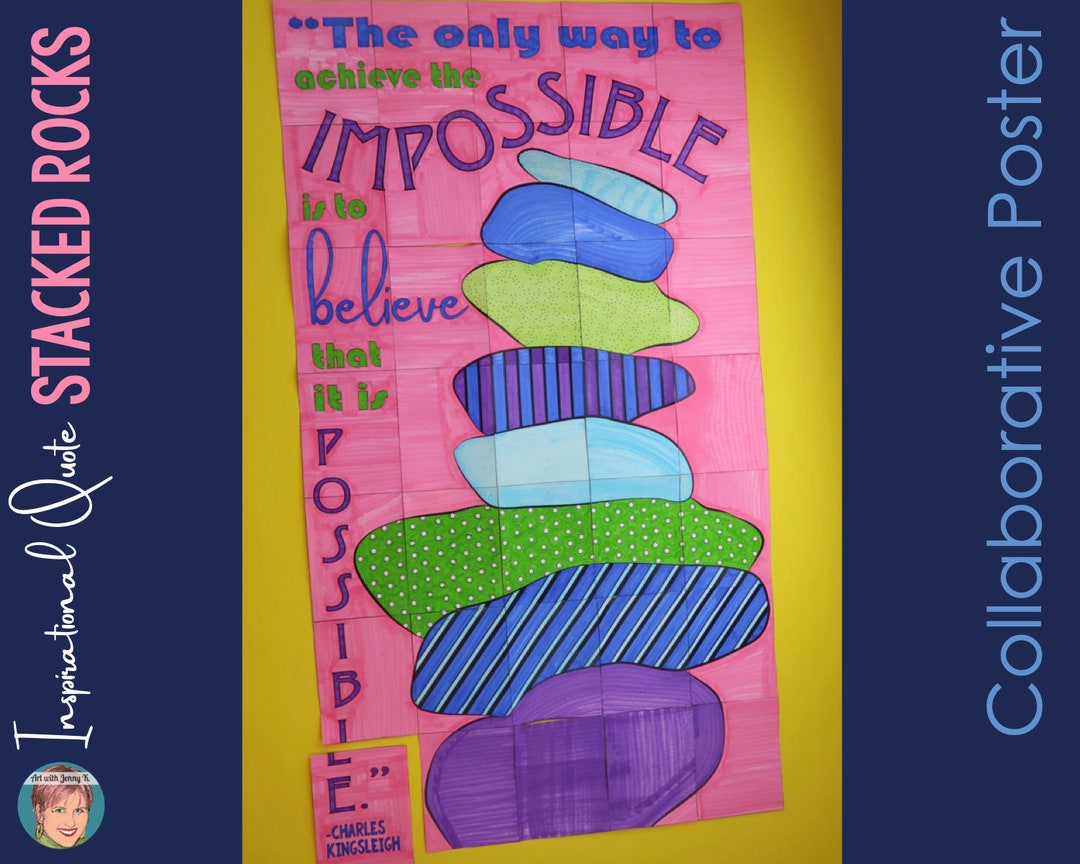 Printable Inspirational Quote Stacked Rocks Collaborative Poster ...