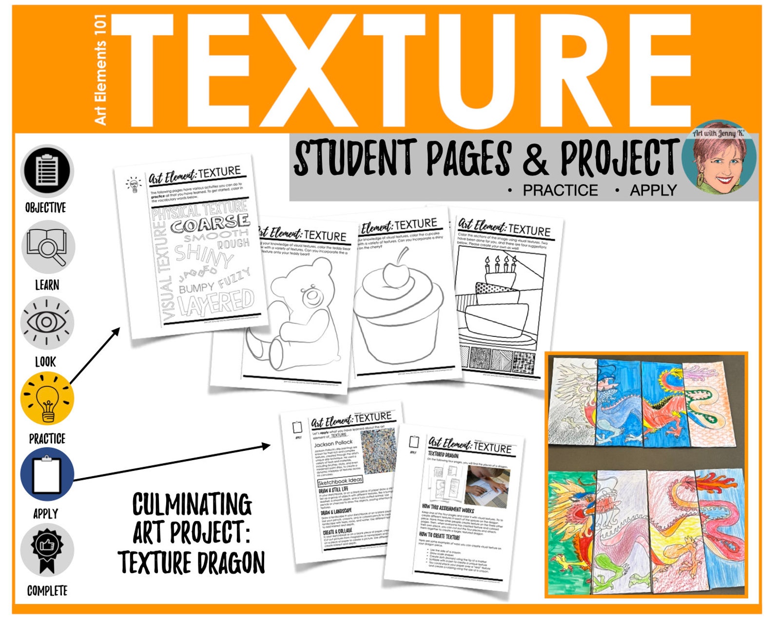 Art Elements 101 Unit 5: TEXTURE | Printable Art Lessons for Kids | Art ...