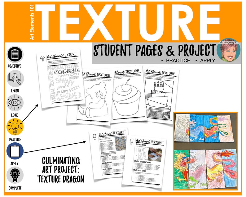 Art Elements 101 Unit 5: TEXTURE | Printable Art Lessons for Kids | Art ...