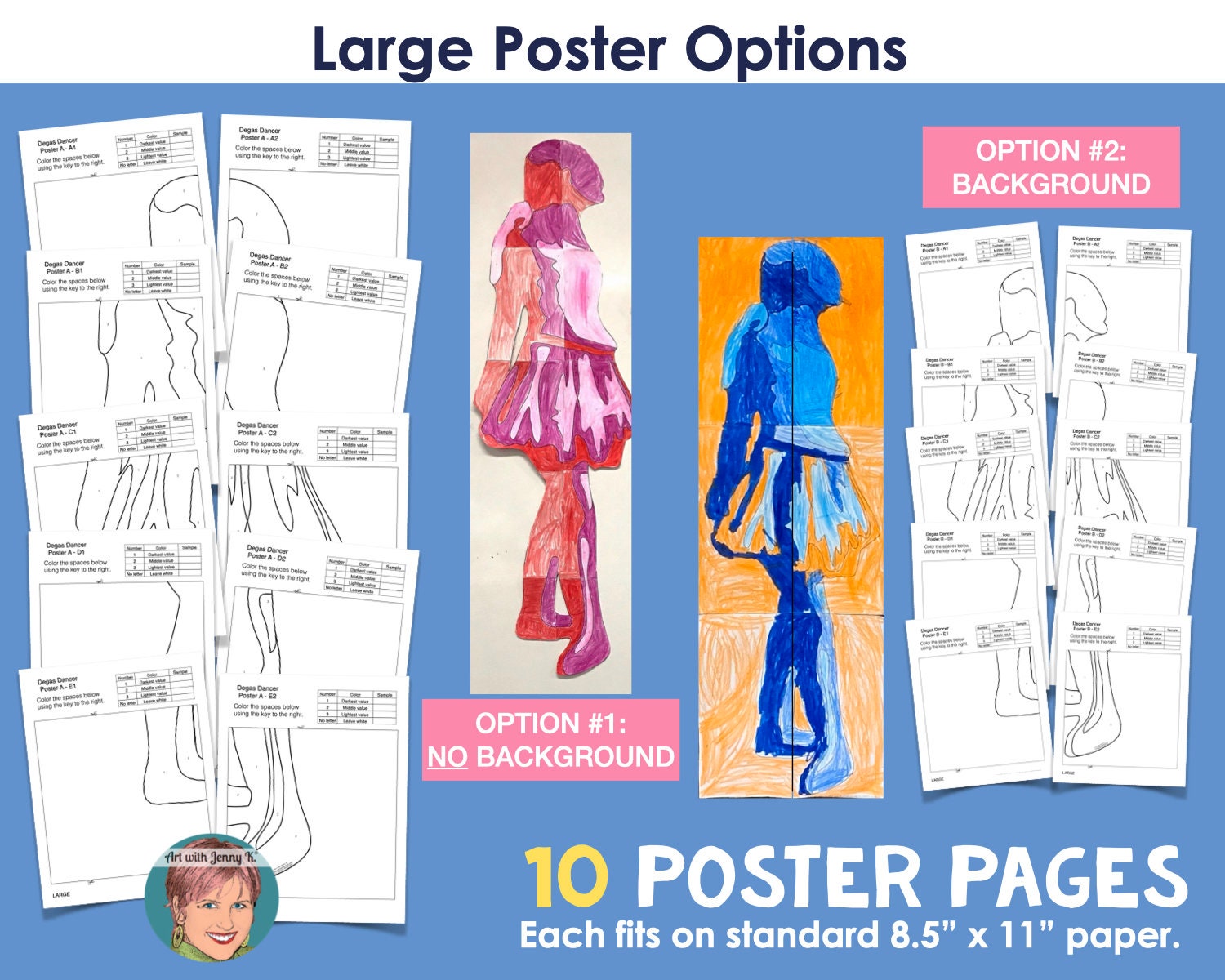 Printable Edgar Degas Dancers Monochromatic Collaborative Posters ...