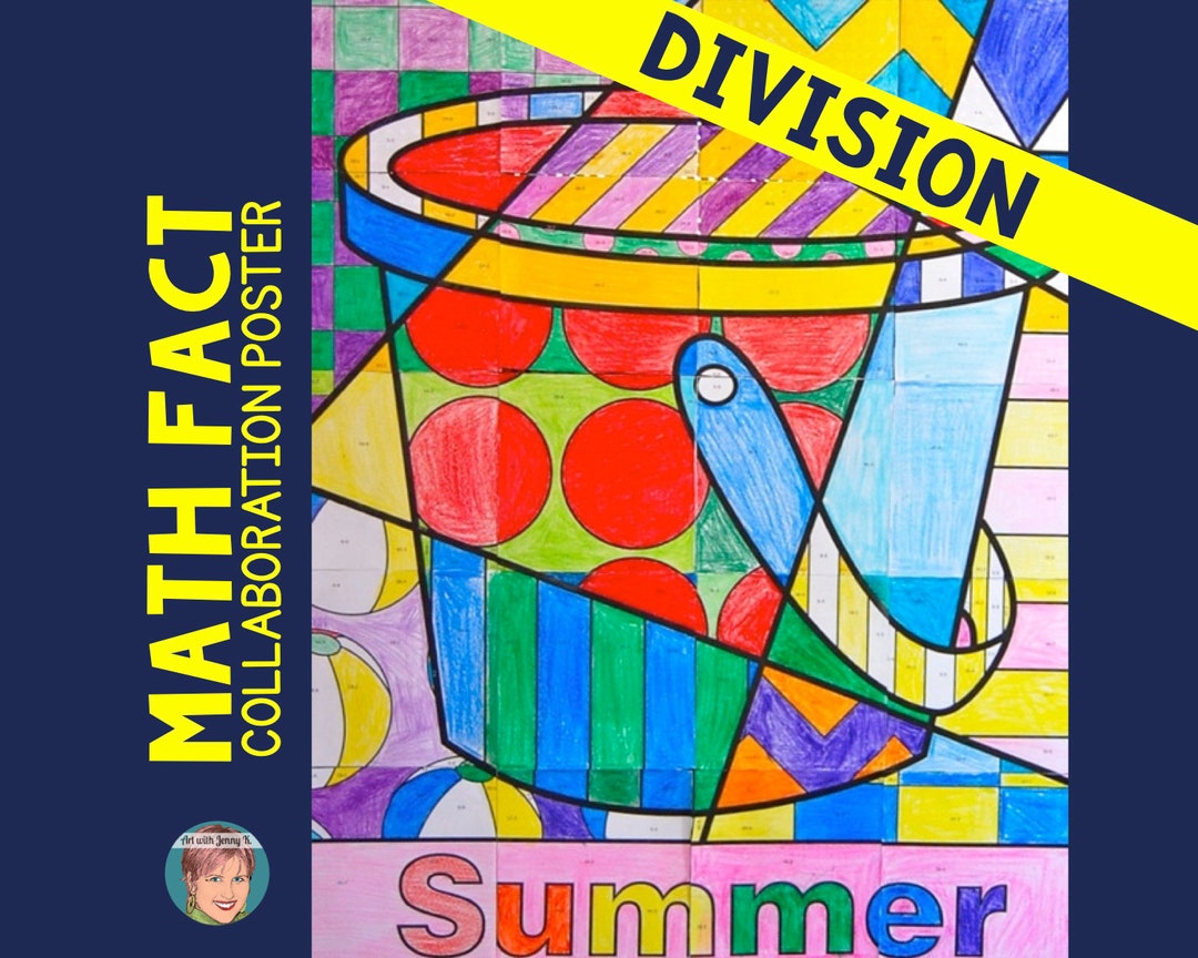 Printable Division Practice Collaborative Poster | Art Integration ...