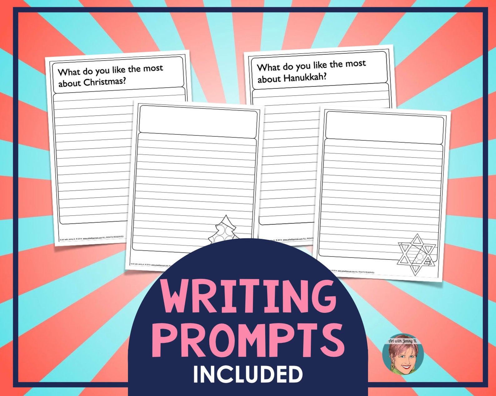 Holiday Timesaver!! NO PREP Printable "pop Art" Christmas and Hanukkah ...