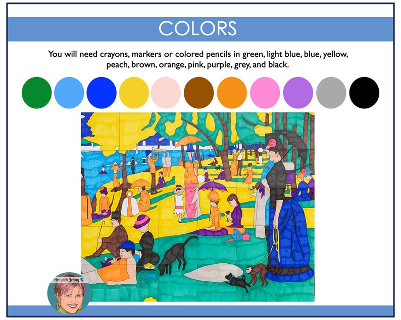 Printable "a Sunday Afternoon on the Island of La Grande Jatte" by ...