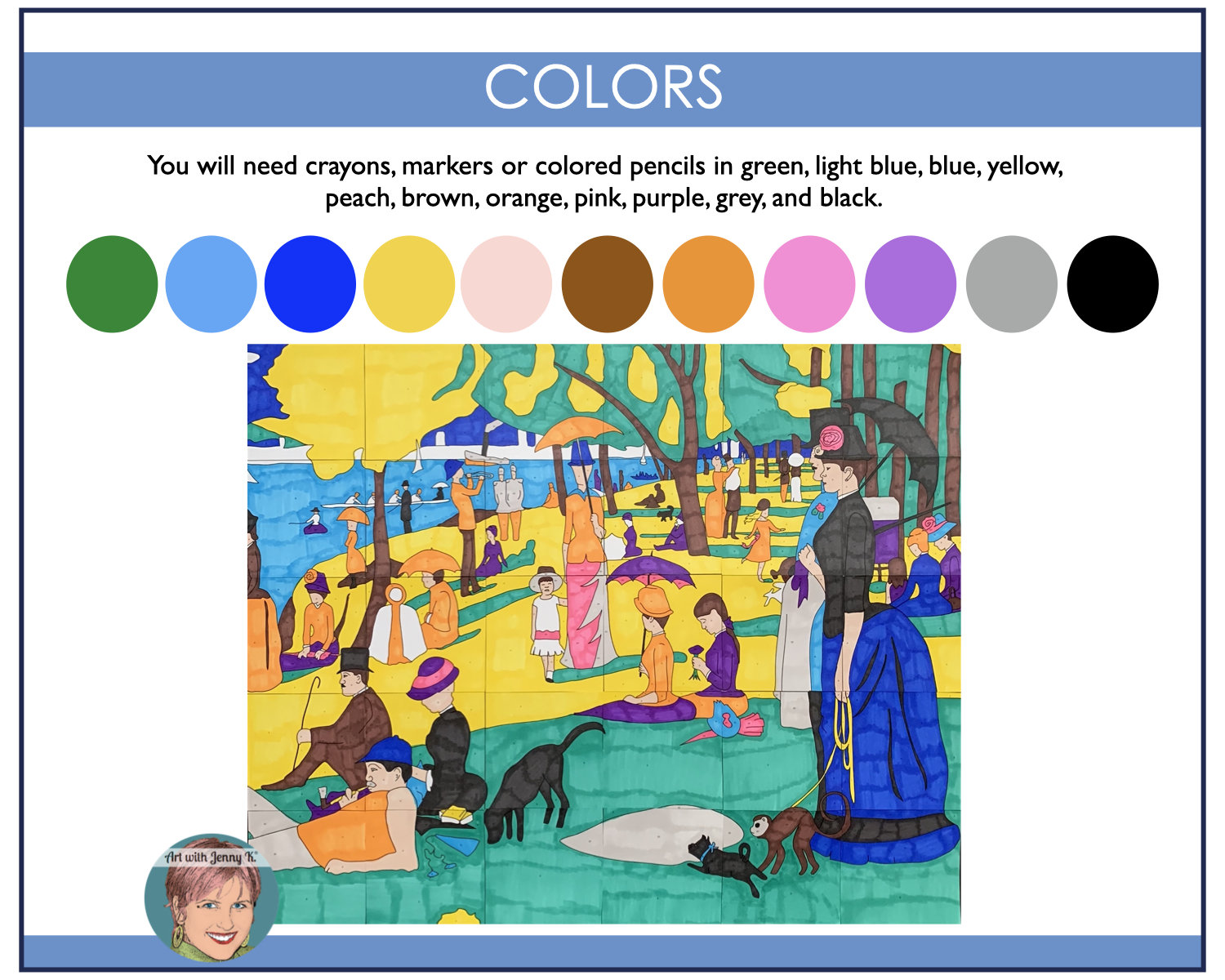 Printable "a Sunday Afternoon on the Island of La Grande Jatte" by ...