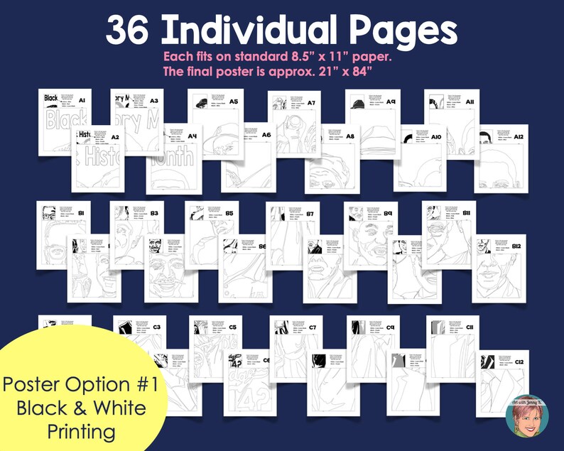 Printable Famous Faces of African American History Collaborative Poster ...