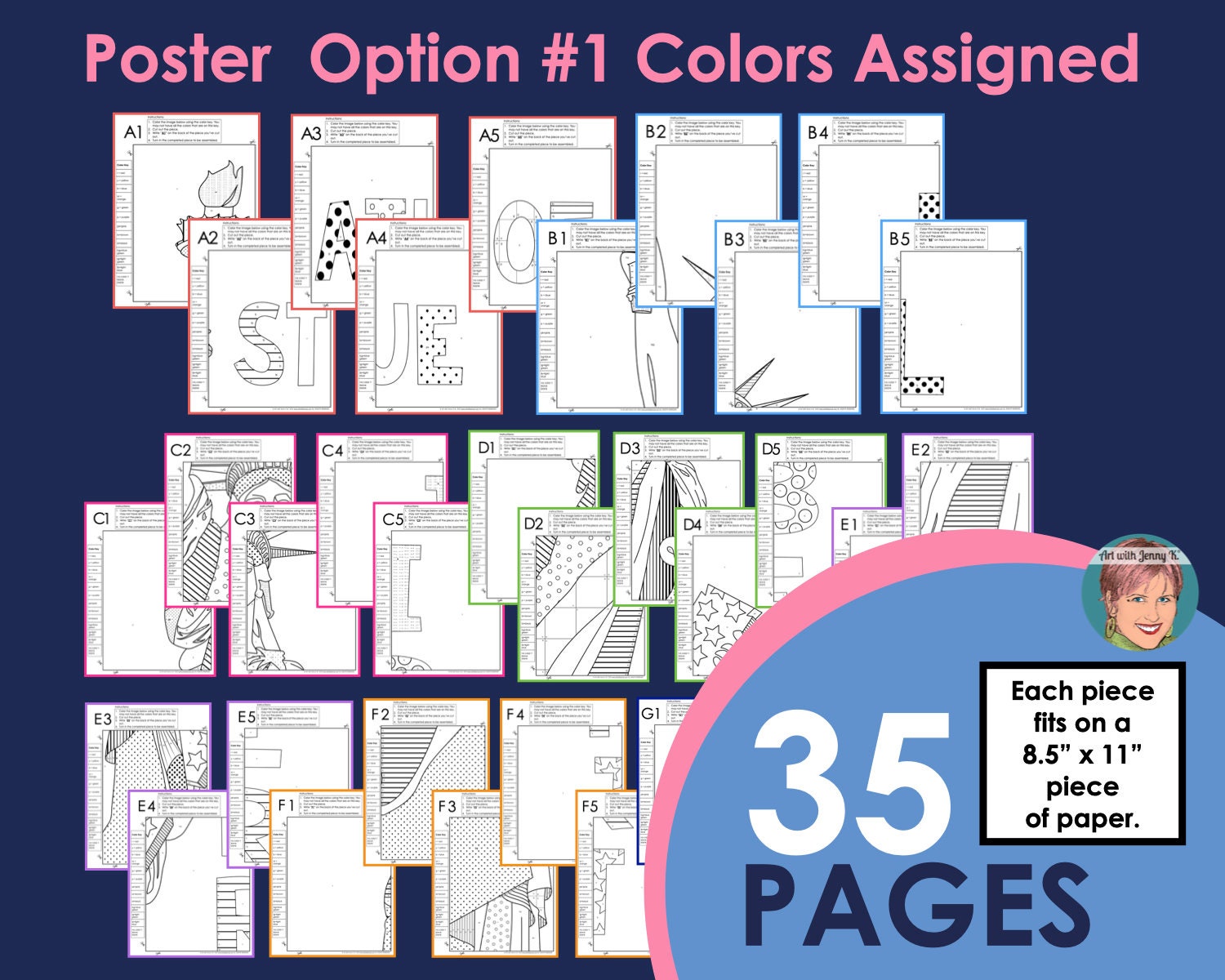 Printable Pop Art Statue of Liberty Collaborative Poster Fun Art ...