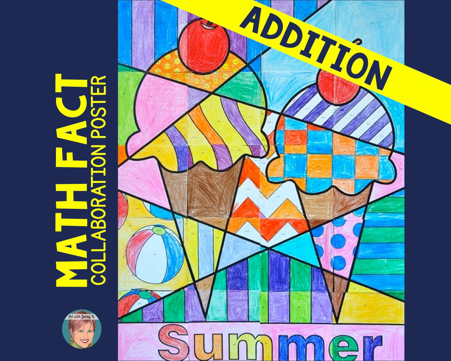 Printable Addition Review Collaborative Poster | Art Integration ...