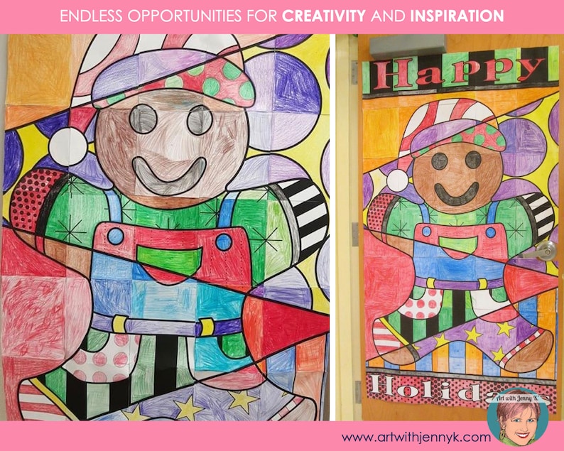 Printable DIY "pop Art" Gingerbread Man Door Decor | Great Christmas ...