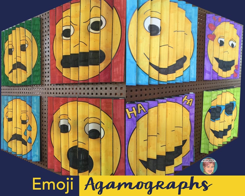 Emoji Agamograph Printables + Writing Prompts | Fun Back to School Art ...