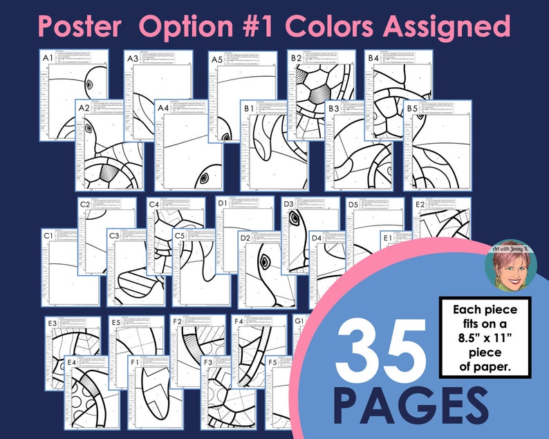 Printable Pop Art Sea Turtles Collaborative Poster | Fun Ocean Animals ...