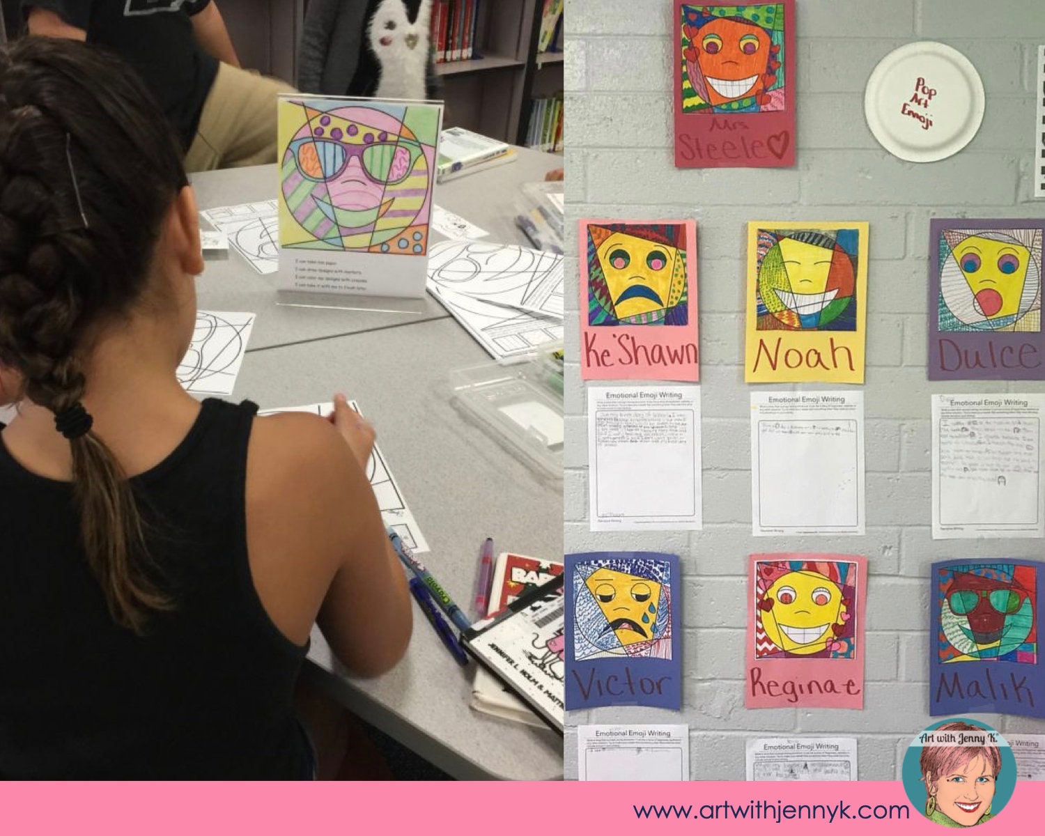 Printable "pop Art" Emoji Emotions Coloring Pages + Writing Prompts ...