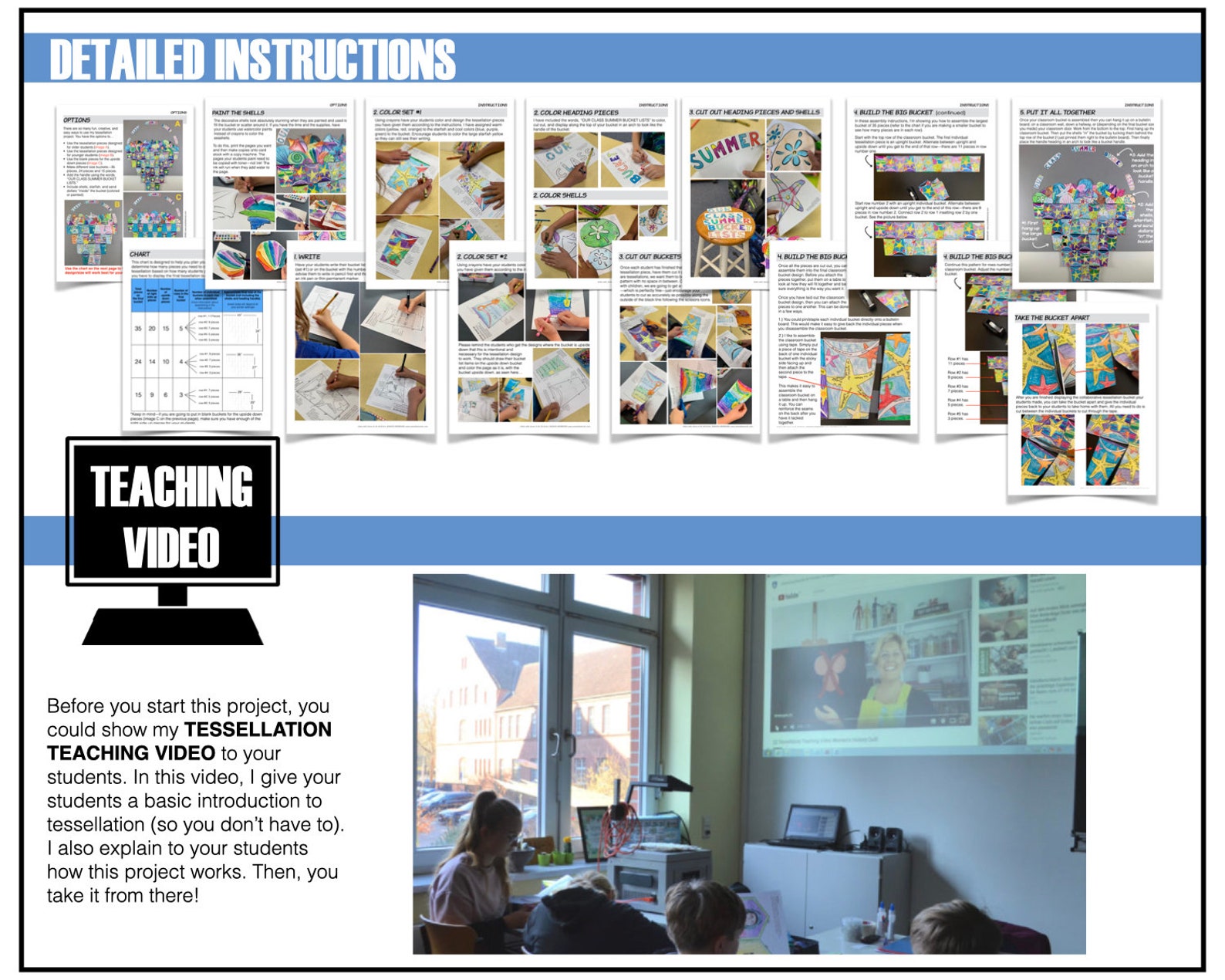 Printable Summer Bucket List Collaborative Tessellation Craft Project ...