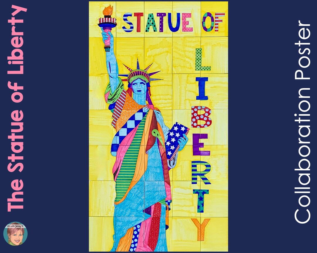 Printable Pop Art Statue of Liberty Collaborative Poster | Fun Art ...