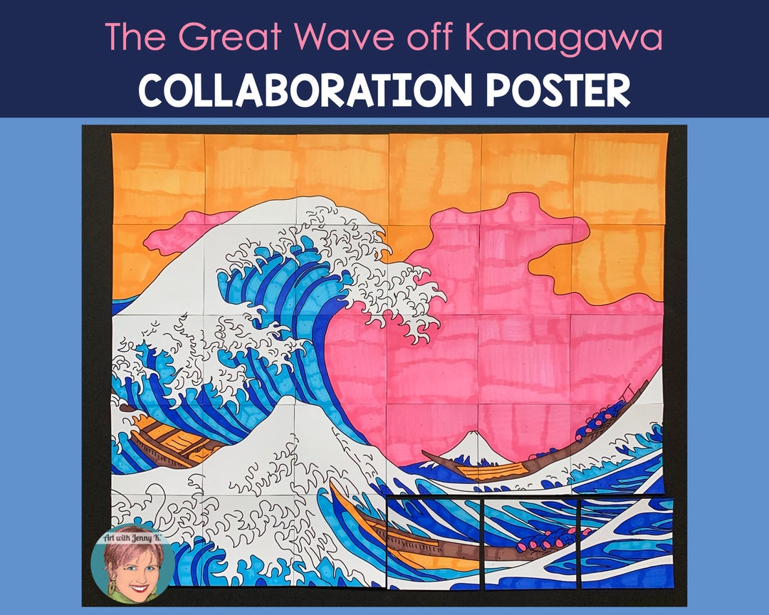 Printable "the Great Wave off Kanagawa" by Hokusai Collaborative Poster ...