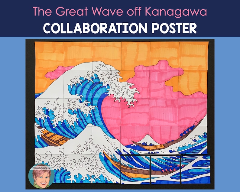 Printable "the Great Wave off Kanagawa" by Hokusai Collaborative Poster ...