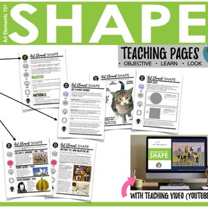 Art Elements 101 Unit 2: SHAPE | Printable Art Lessons for Kids | Art ...