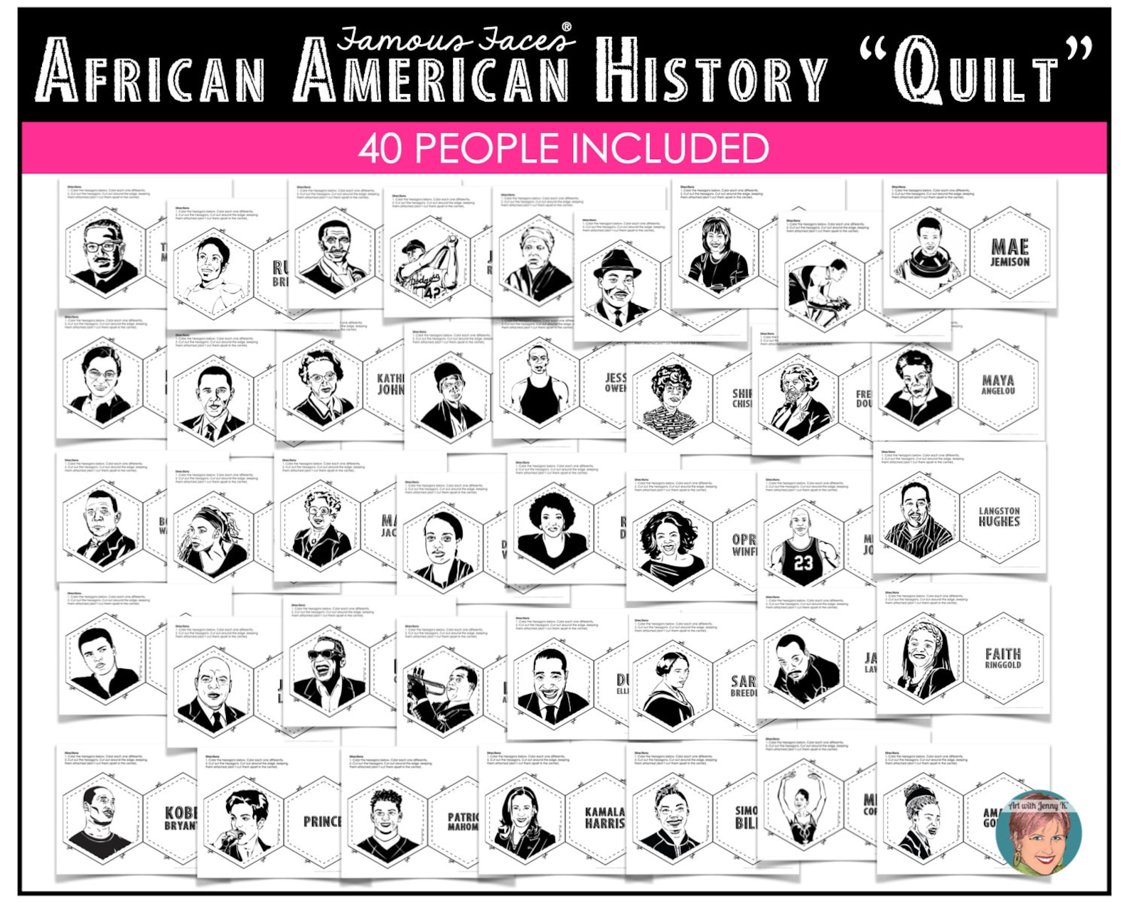PRINTABLE Black History Month Biographical "quilt" Collaborative ...