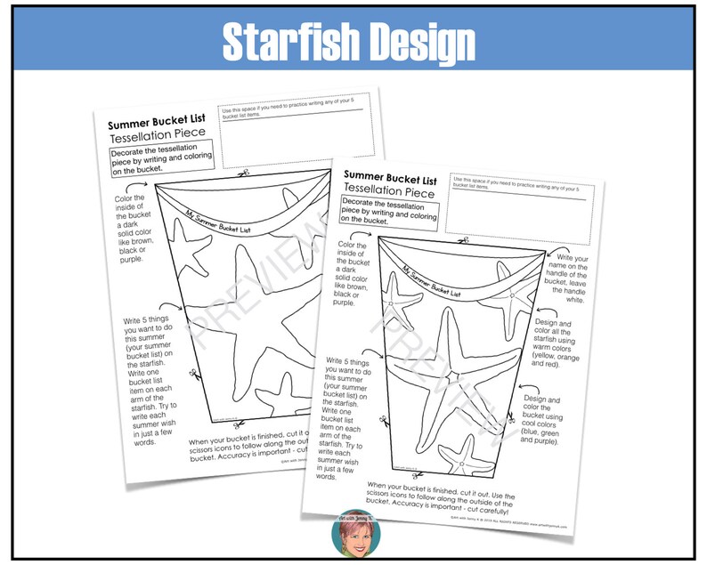 Printable Summer Bucket List Collaborative Tessellation Craft Project ...