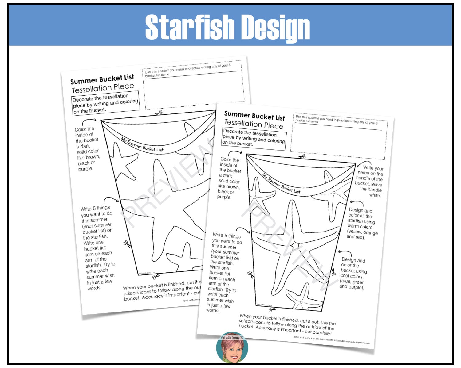 Printable Summer Bucket List Collaborative Tessellation Craft Project ...