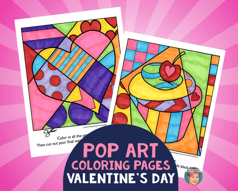 The Original Printable "pop Art" Valentine's Day Interactive Coloring ...