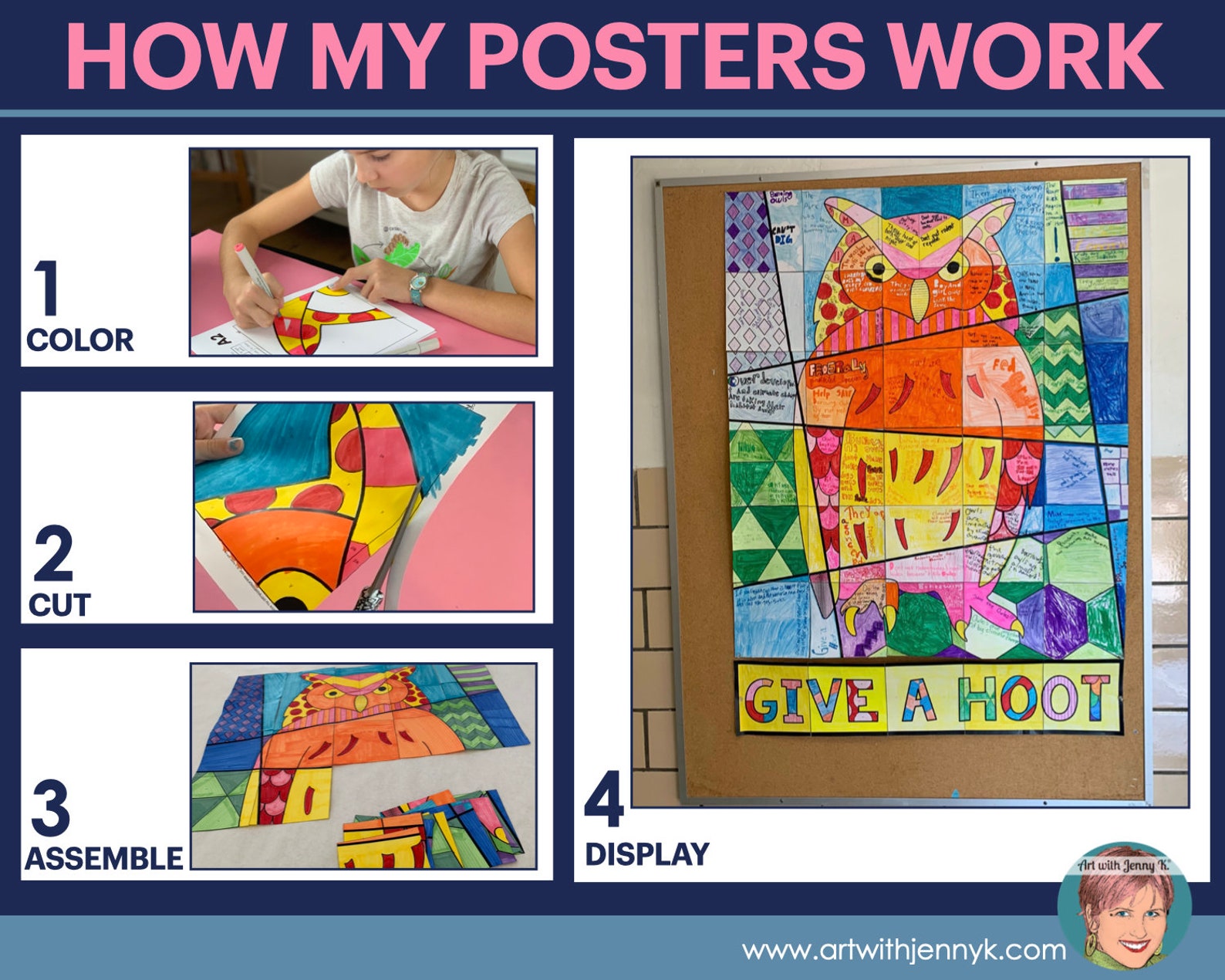 Printable Pop Art Owl Collaborative Poster | Fun "give a Hoot" Activity ...