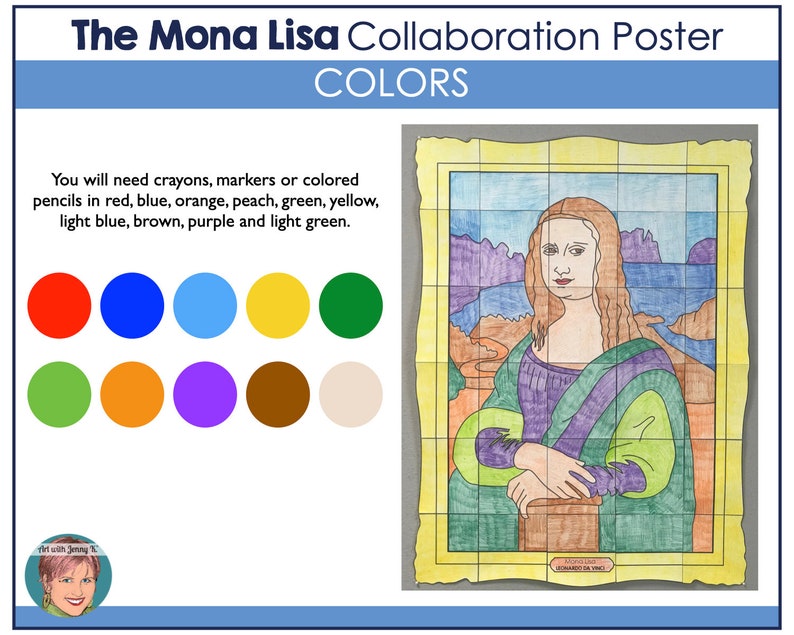 Printable mona Lisa by Leonardo Da Vinci Collaboration Poster Easy Art ...