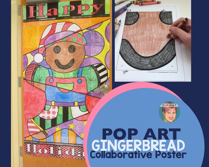 Printable DIY "pop Art" Gingerbread Man Door Decor | Great Christmas ...