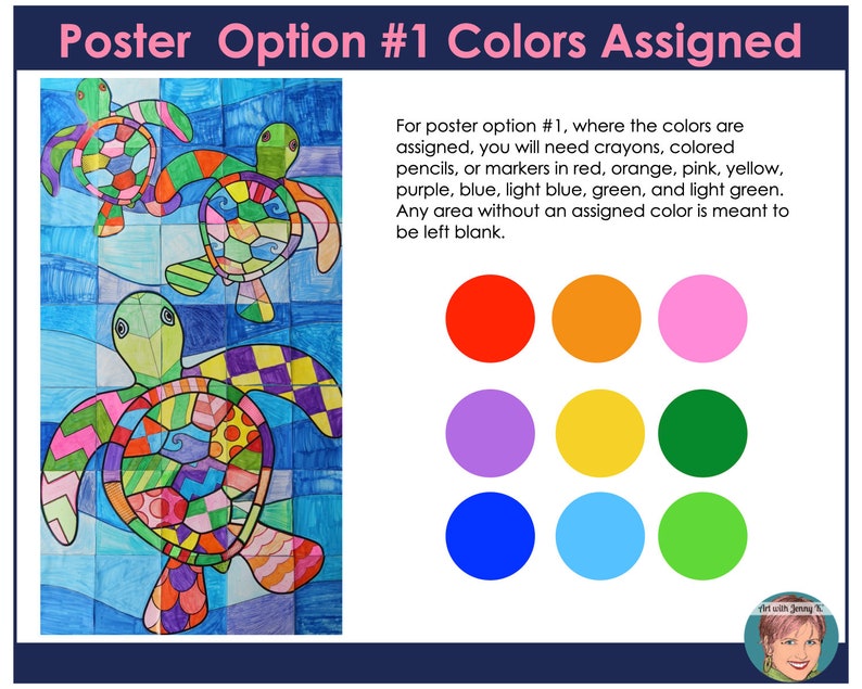 Printable Pop Art Sea Turtles Collaborative Poster | Fun Ocean Animals ...