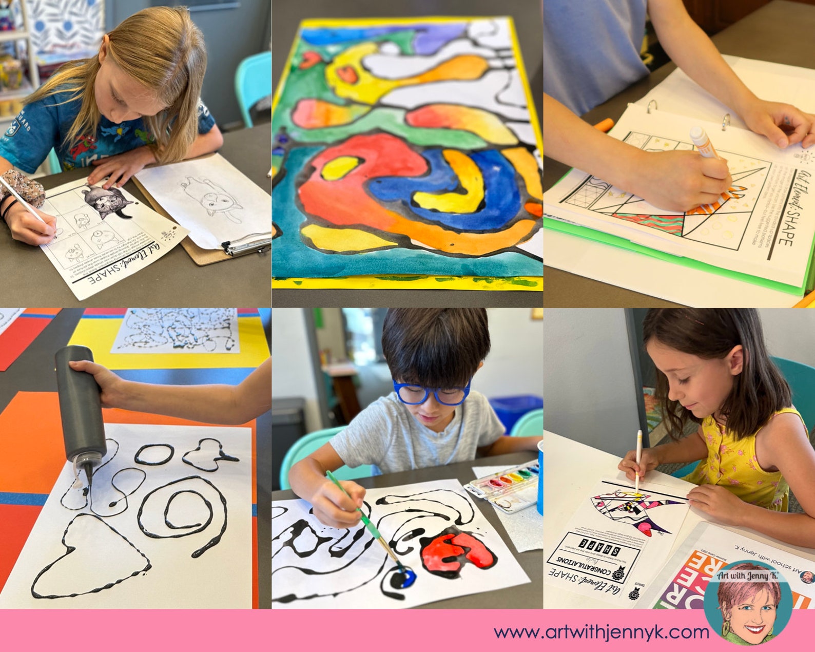 Art Elements 101 Unit 2: SHAPE | Printable Art Lessons for Kids | Art ...