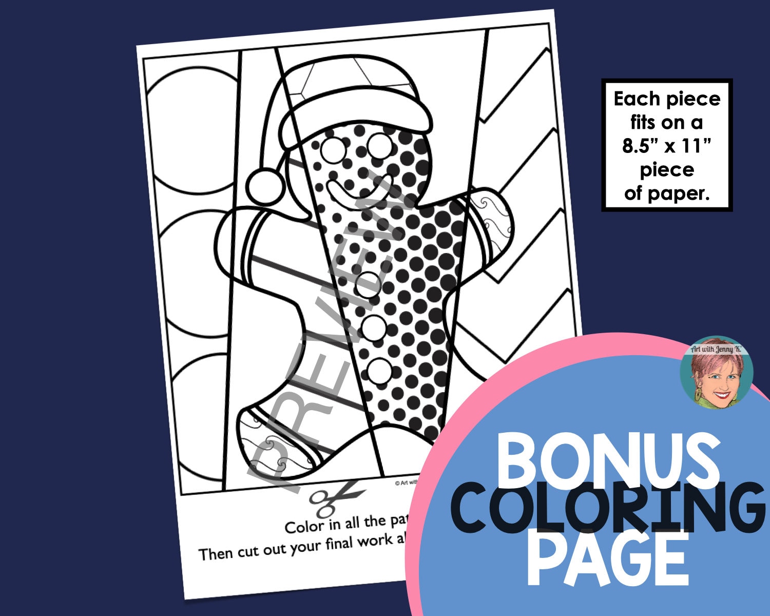 Printable DIY "pop Art" Gingerbread Man Door Decor | Great Christmas ...