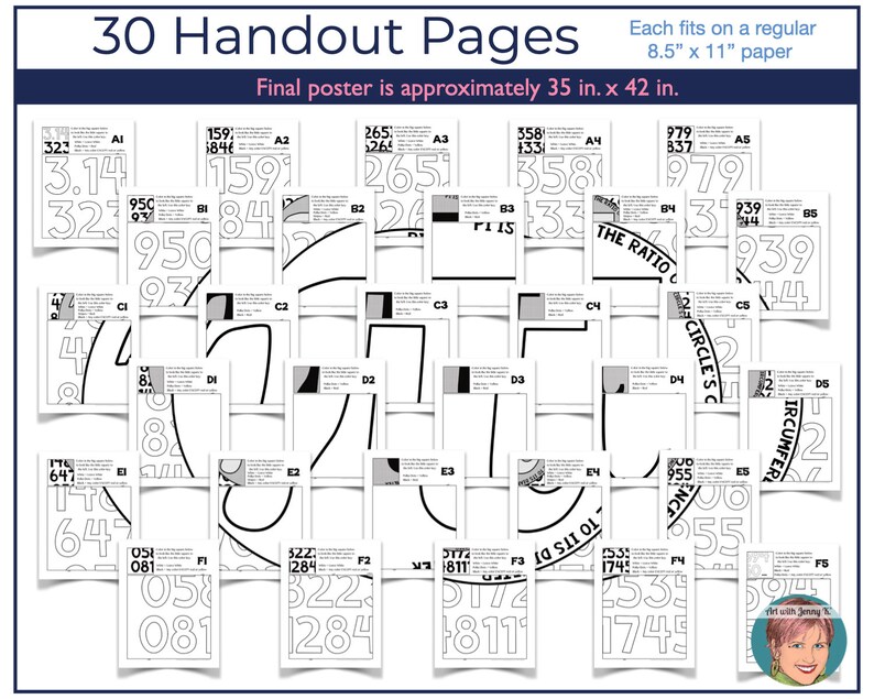 Printable Pi Day Classroom Collaboration Poster | Fun Pi Day Coloring ...