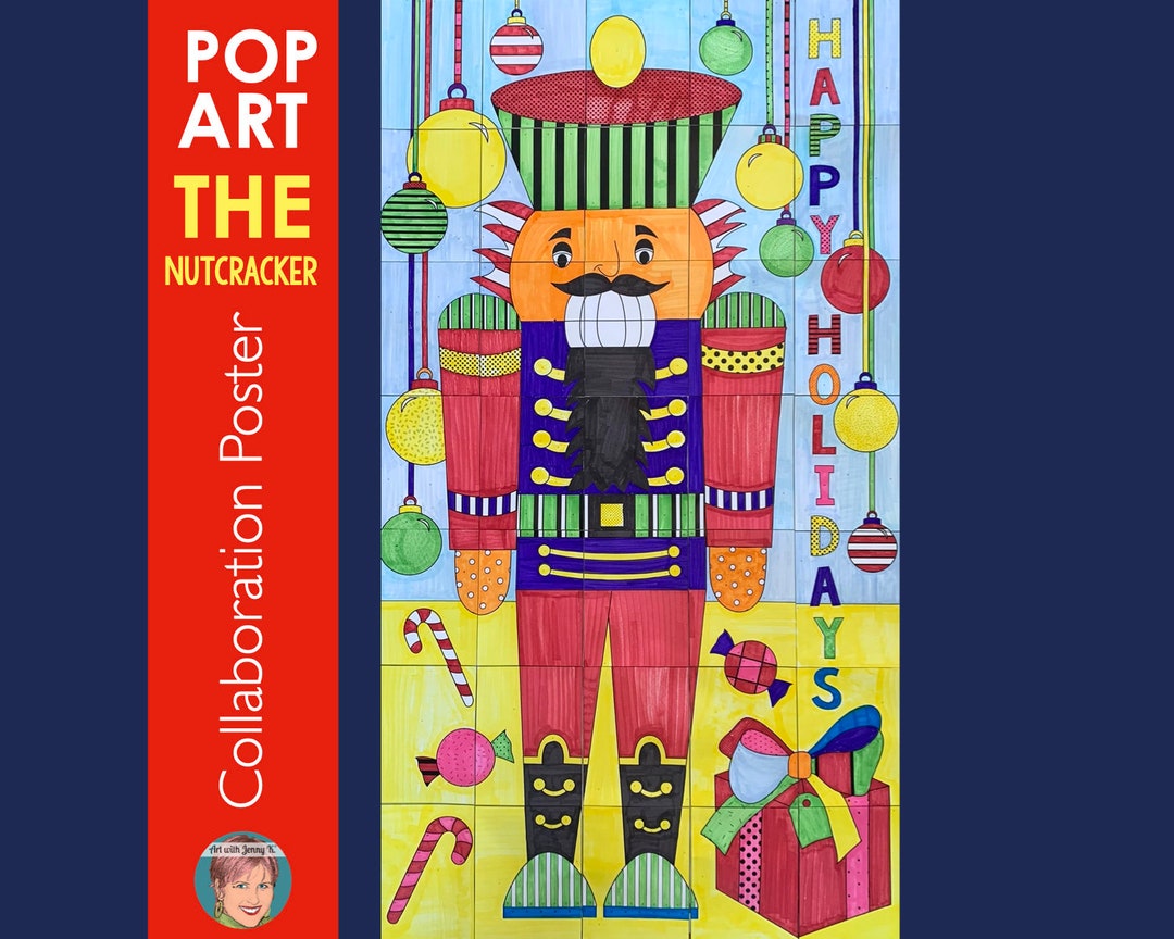 Printable Pop Art Holiday Nutcracker Collaborative Door Decor Poster ...