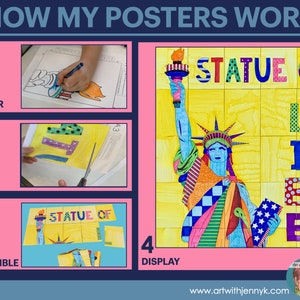 Printable Pop Art Statue of Liberty Collaborative Poster | Fun Art ...