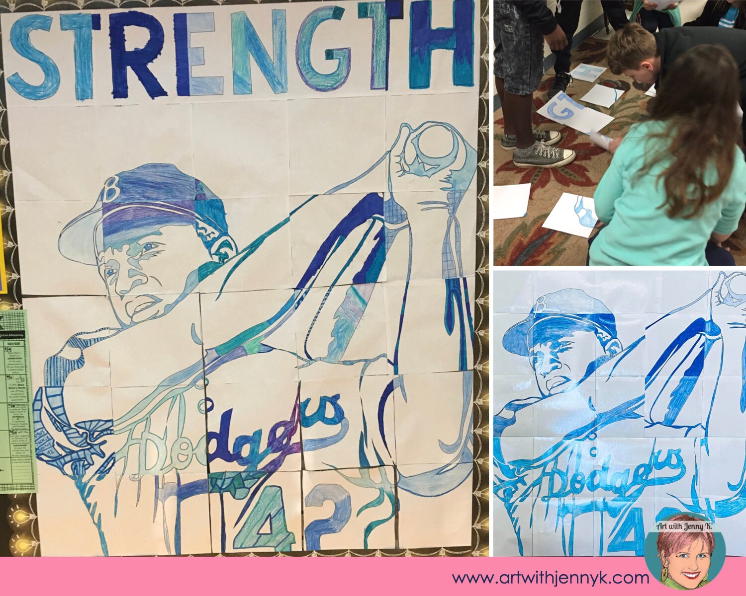 Printable Jackie Robinson Collaborative Coloring Poster | Fun Art ...