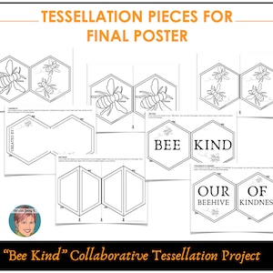 Kindness Craft: "bee Kind" Collaborative Tessellation Poster (digital ...