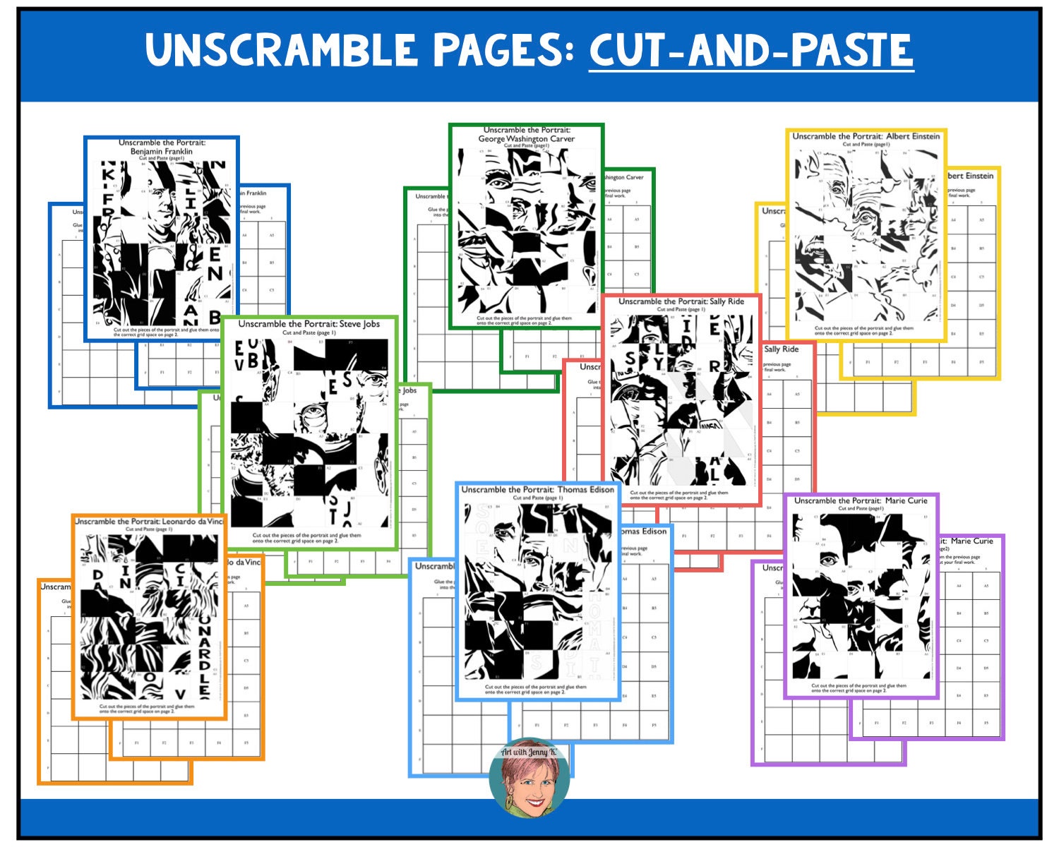 Unscramble the Famous Faces of STEM Printable | Fun STEM/STEAM Art ...