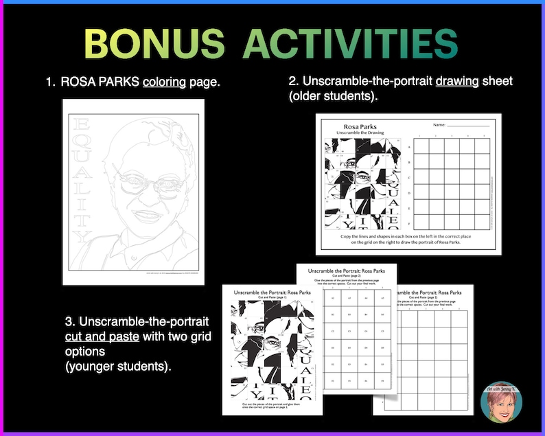 Printable Rosa Parks Collaboration Coloring Poster | A Unique and ...