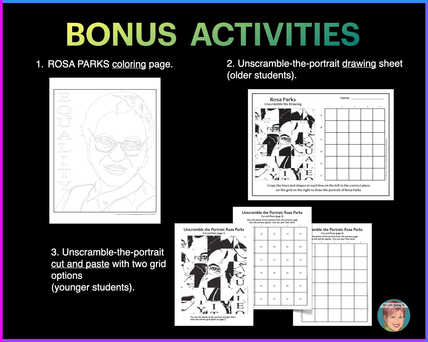 Printable Rosa Parks Collaboration Coloring Poster | A Unique and ...